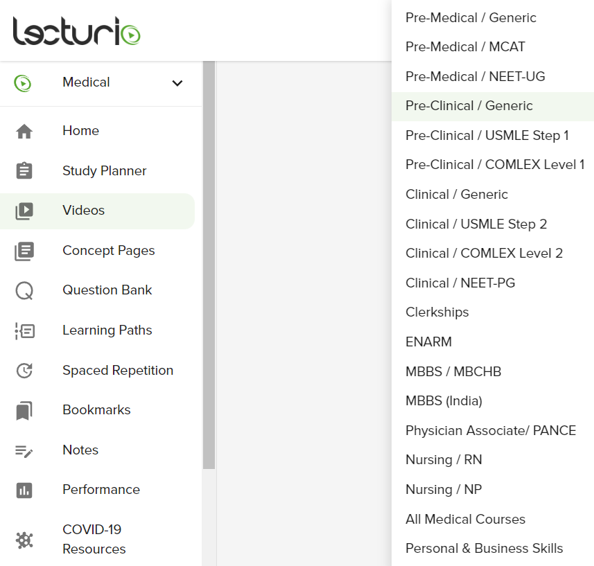 How are Lecturio's courses organized? – Lecturio Medical