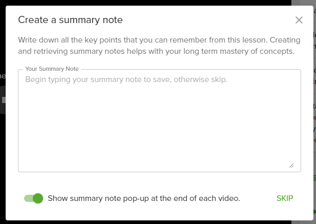 How can I prevent the summary note from popping up at the end of a ...